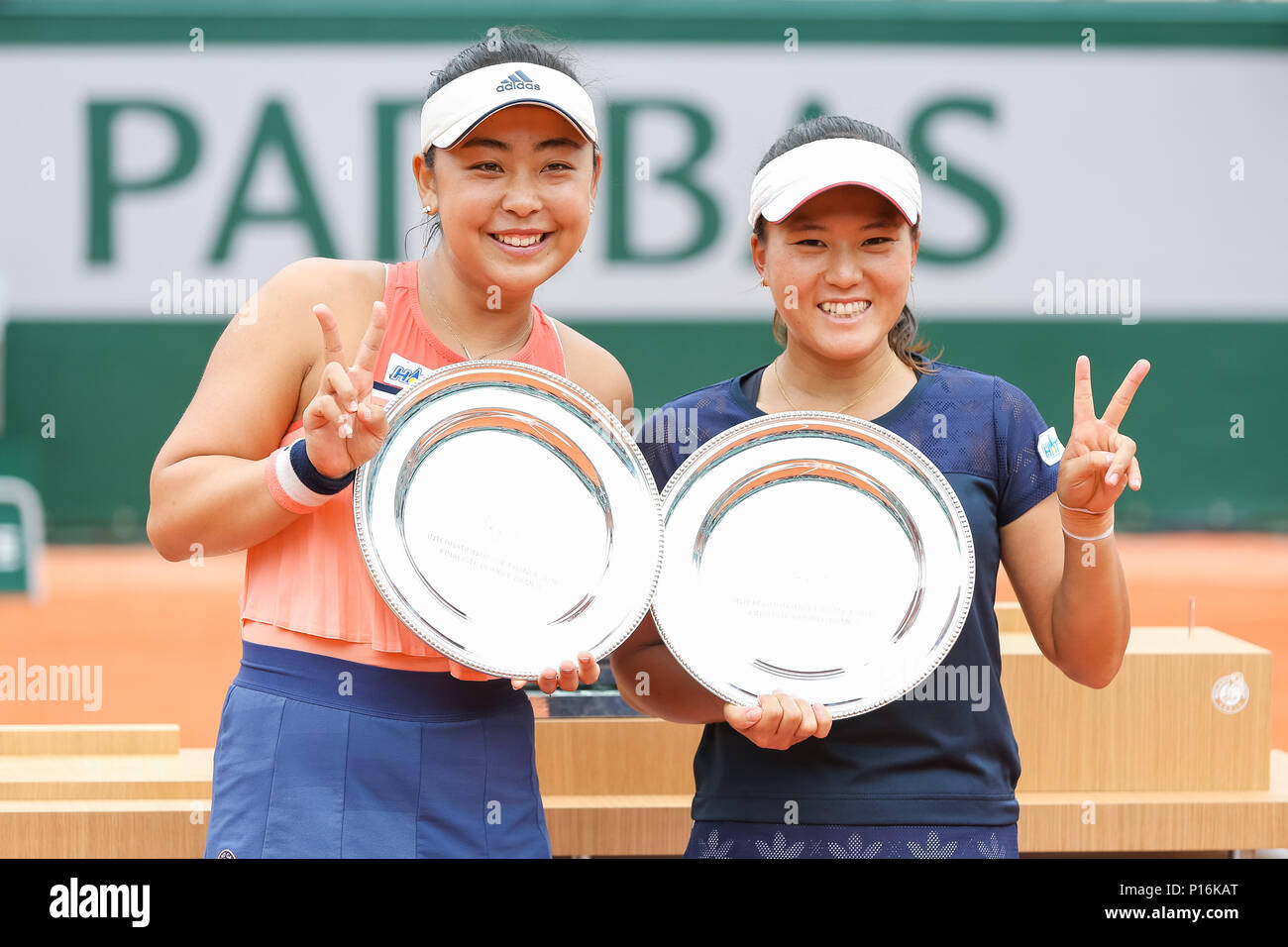 (R-L) Makoto Ninomiya, Eri Hozumi (JPN), JUNE 10, 2018 - Tennis : (R-L ...