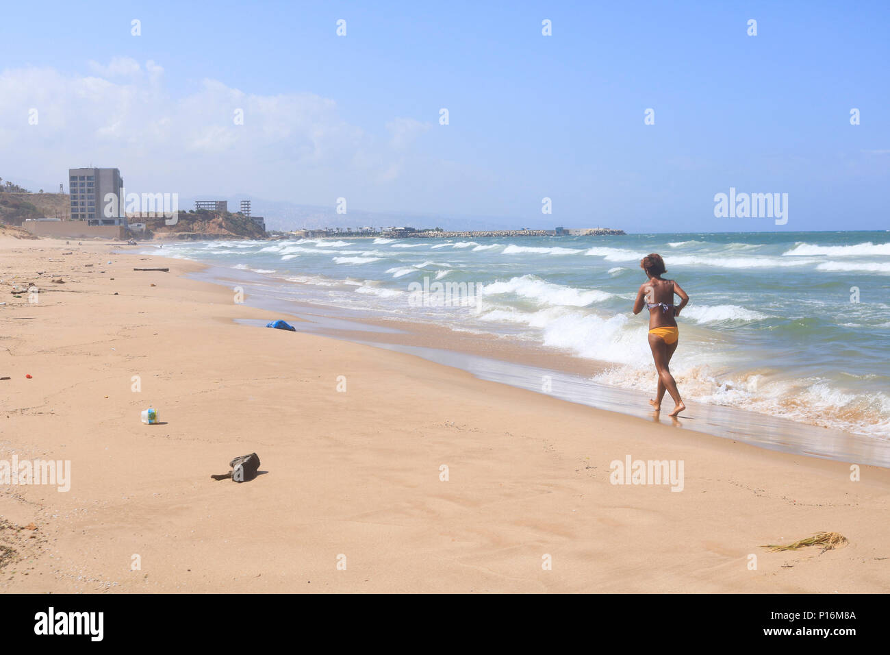 Beirut Lebanon, 11th June 2018. Beirut beaches and Lebanon coast suffer ...