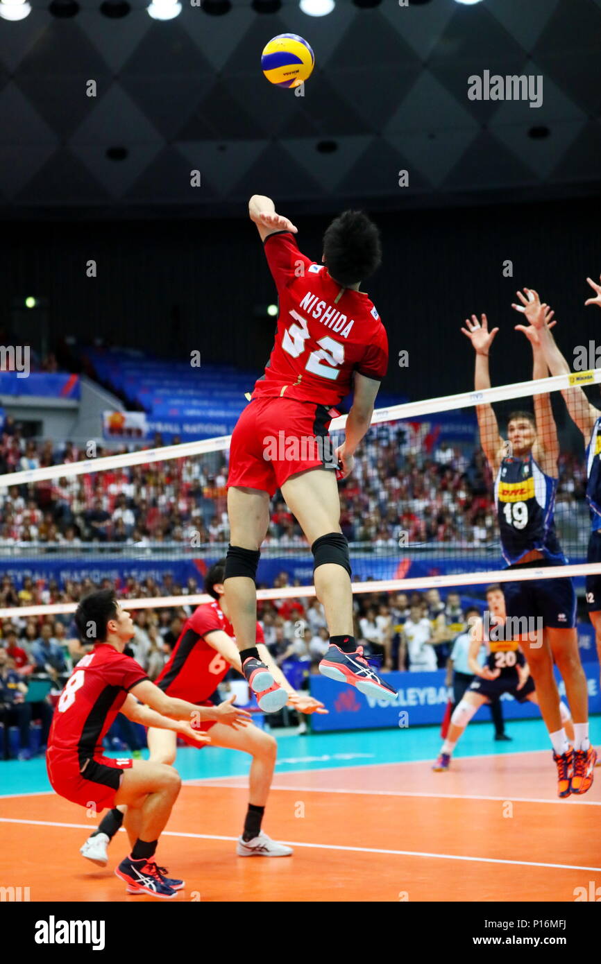 Osaka, Japan. 10th June, 2018. Yuji Nishida (JPN) Volleyball : FIVB ...