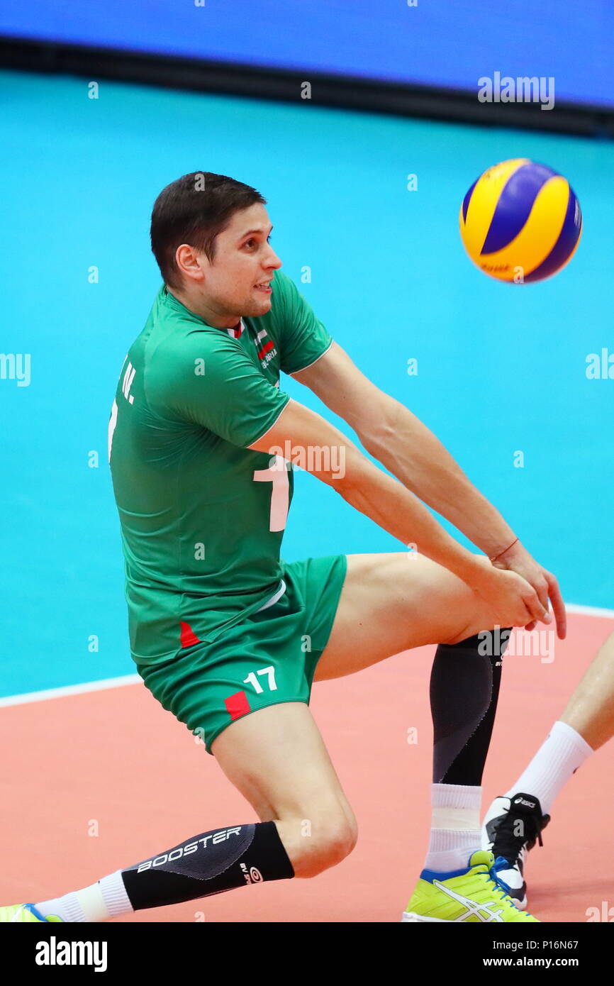 Osaka, Japan. 9th June, 2018. Nikolay Penchev (BLG) Volleyball : FIVB ...