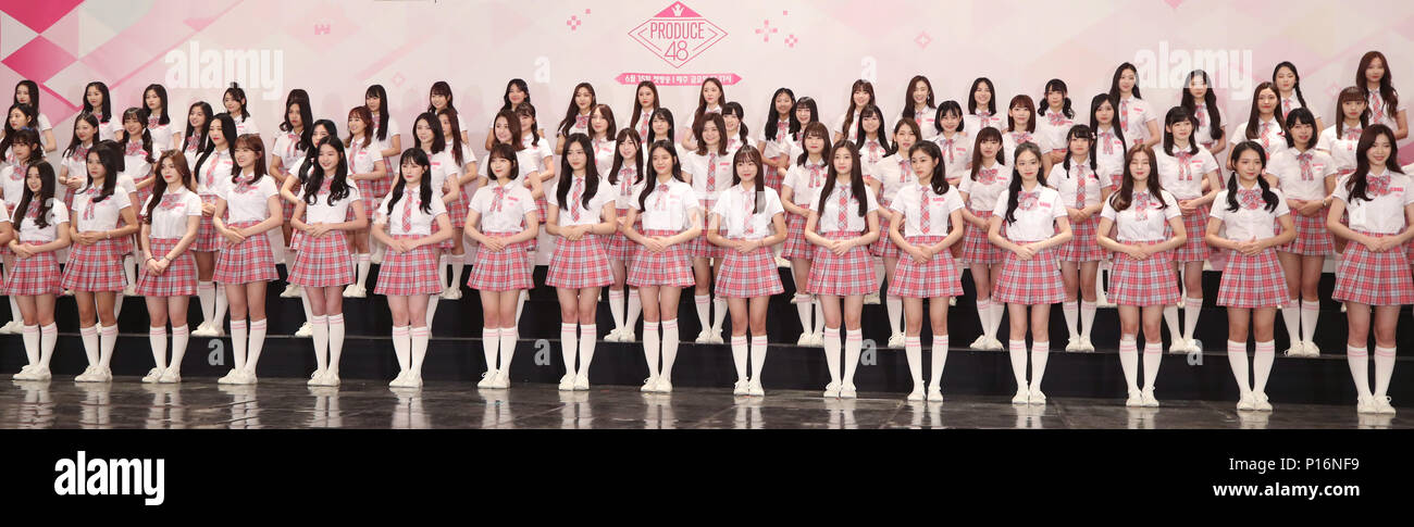 11th June, 2018. Reality show 'Produce 48' South Korean and Japanese ...