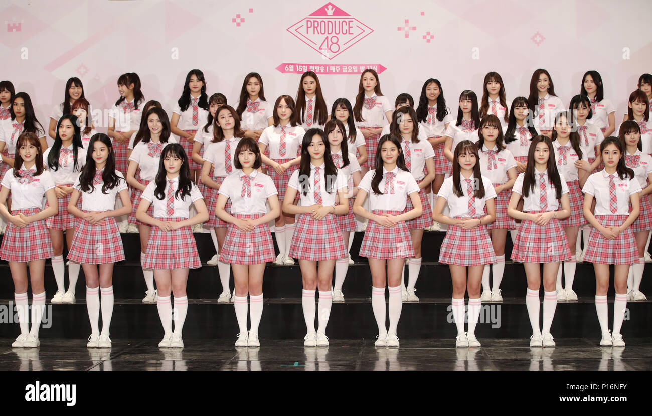 11th June, 2018. Reality show 'Produce 48' South Korean and Japanese ...