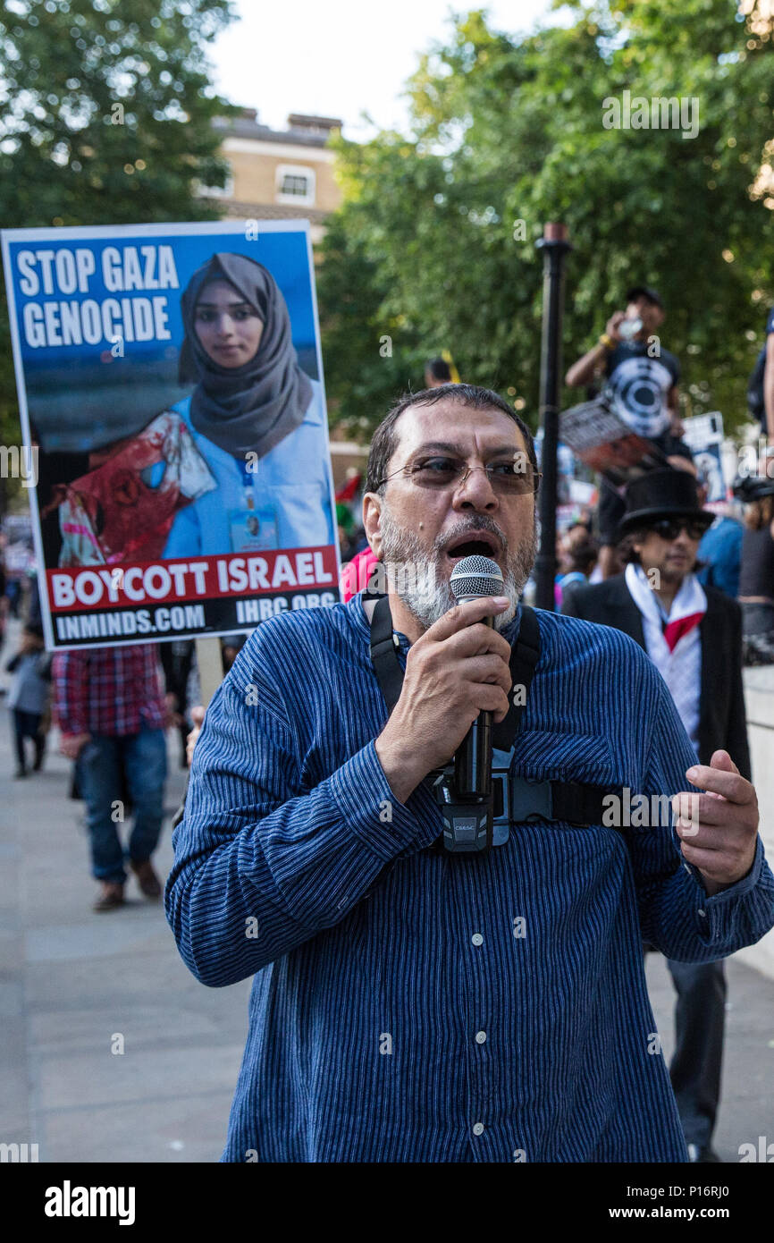 London, UK. 10th June, 2018. Massoud Shadjareh, Chairman of the Islamic ...