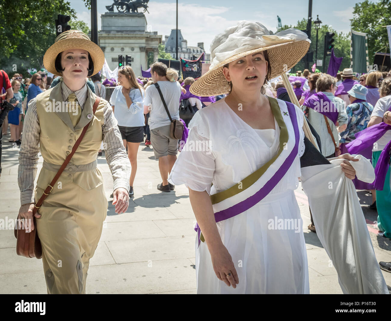 London, UK. 10th June 2018. Thousands of women join Processions 2018 ...