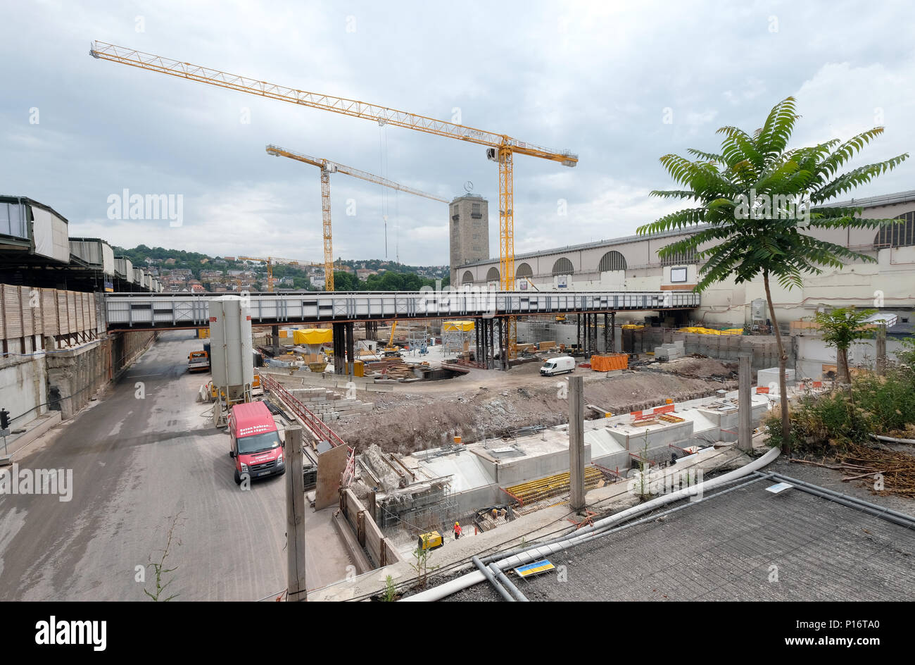 11 June 2018, Stuttgart, Germany: The construction site of the ...