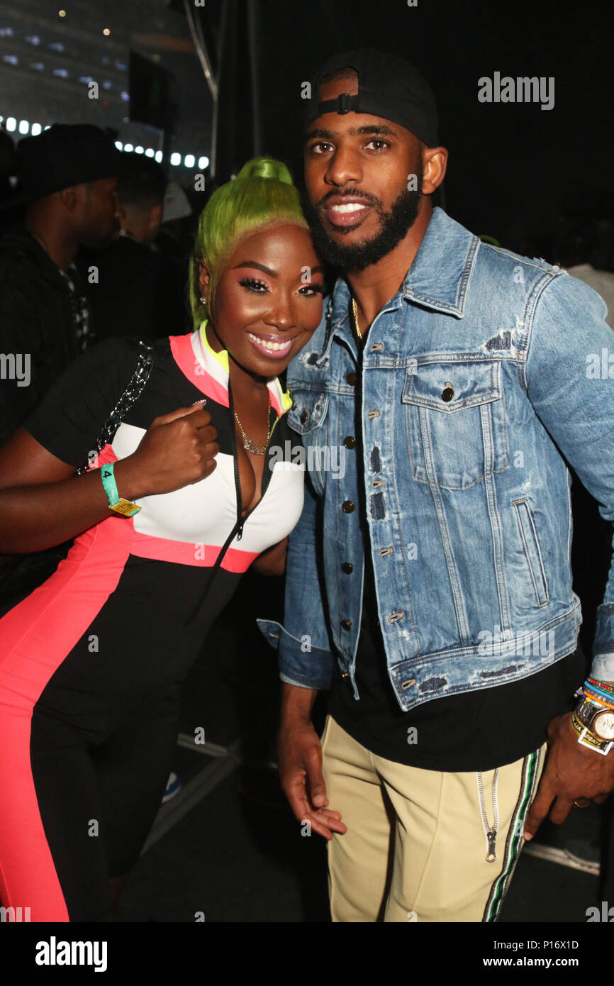 East Rutherford, NJ, USA. 10th June, 2018. Bianca Bonnie and Chris Paul ...