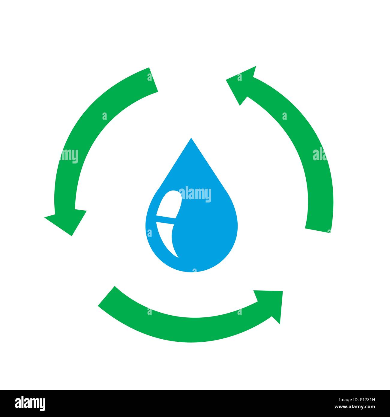 Water drop icon with recycle sign Stock Vector Image & Art - Alamy