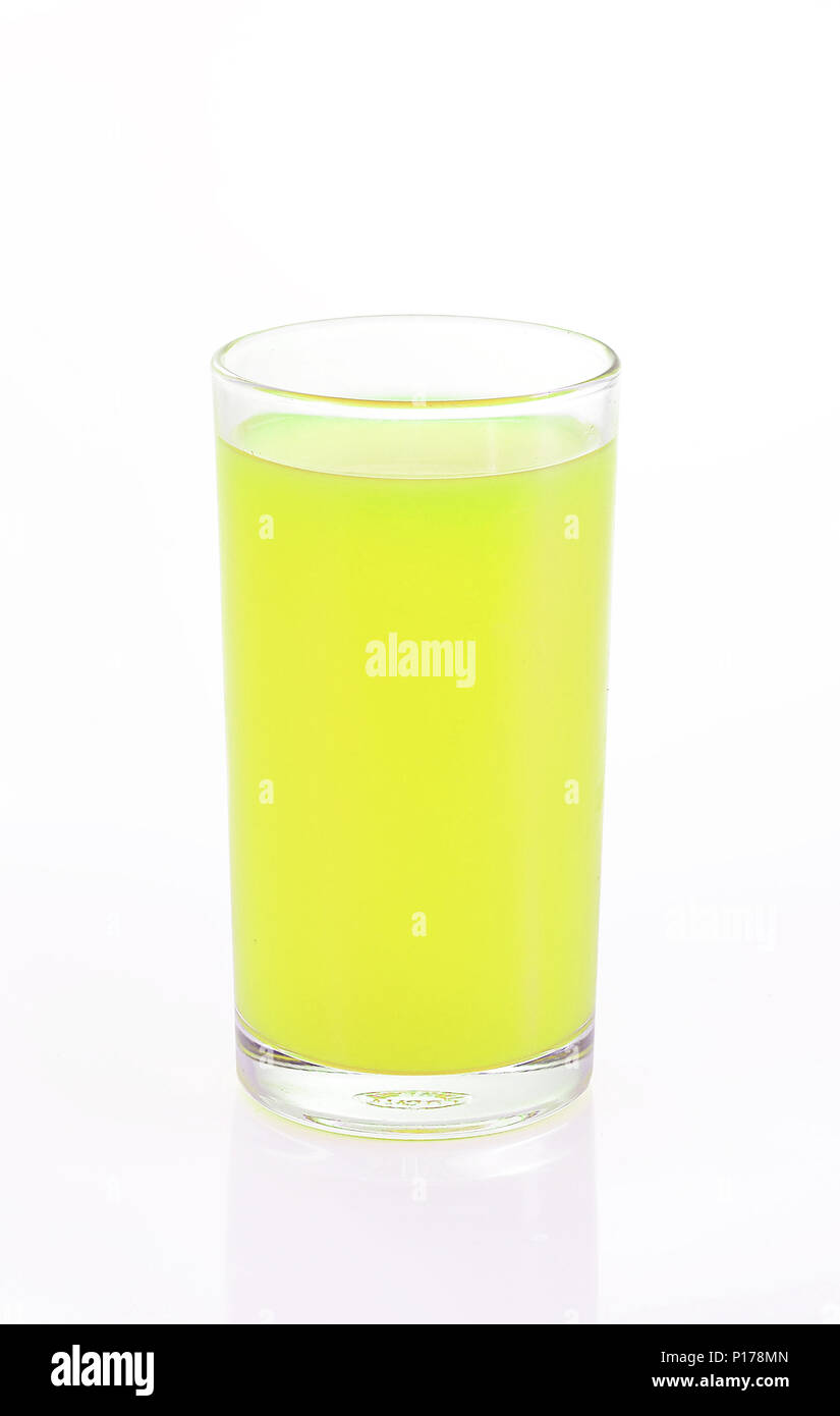 Glass of lemon juice. Isolated on white background Stock Photo - Alamy
