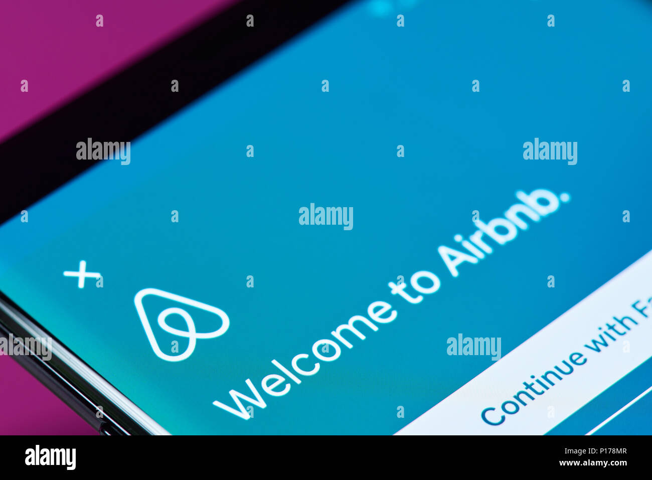 New york, USA - June 10, 2018: Airbnb travel book app menu on android ...