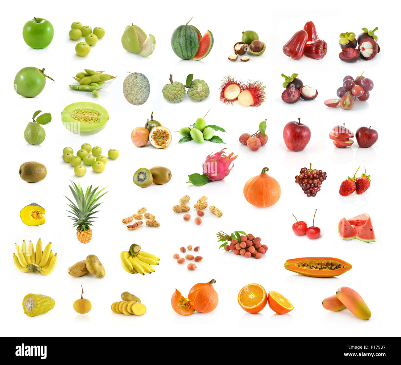 collection of fruit isolated on white background Stock Photo - Alamy