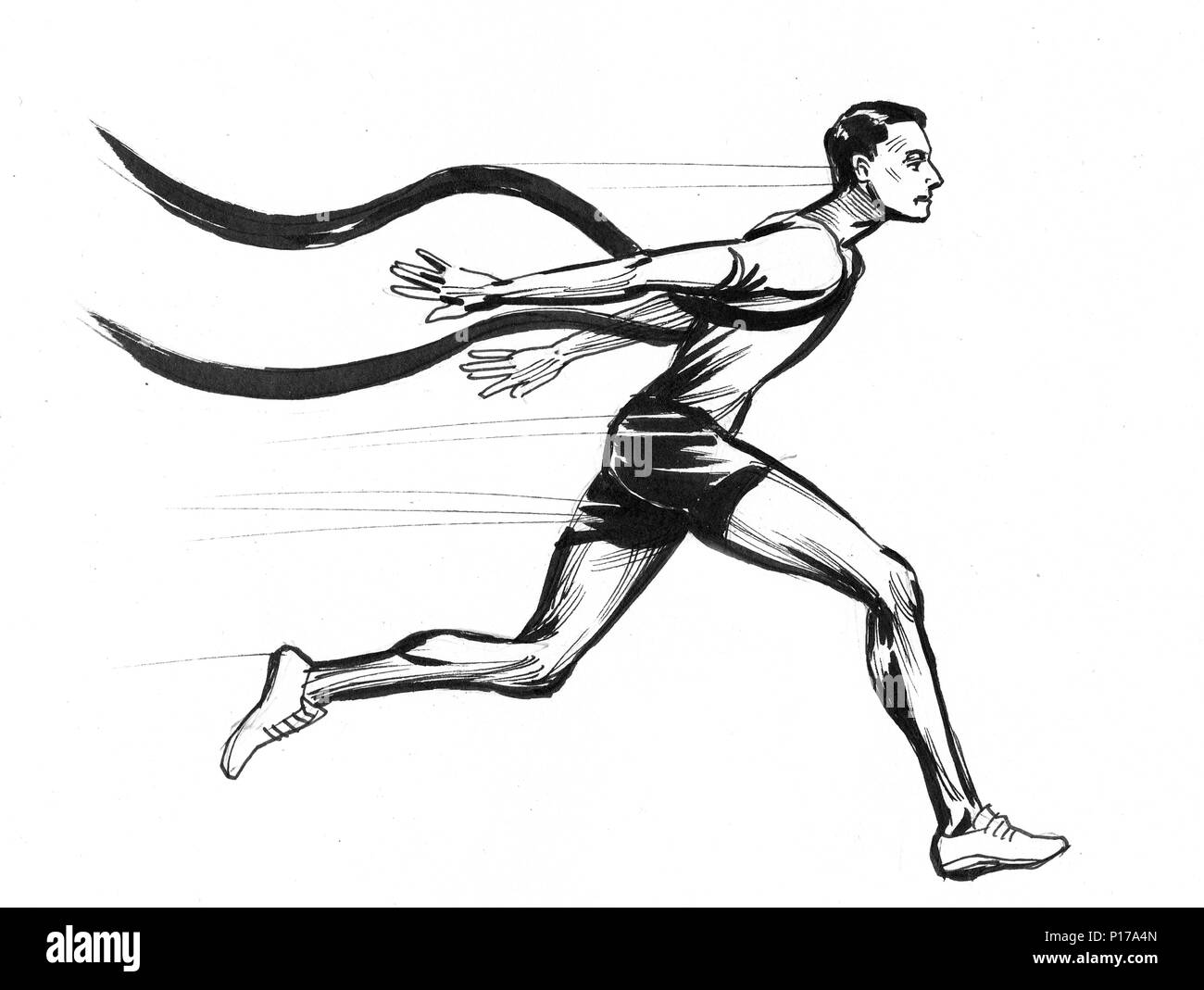 Sprinter crossing finish line hi-res stock photography and images - Alamy