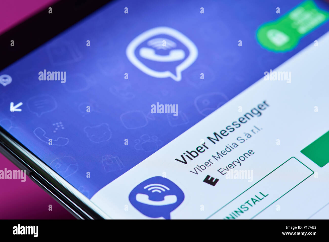 New york, USA - June 10, 2018: Viber Messenger application on android ...