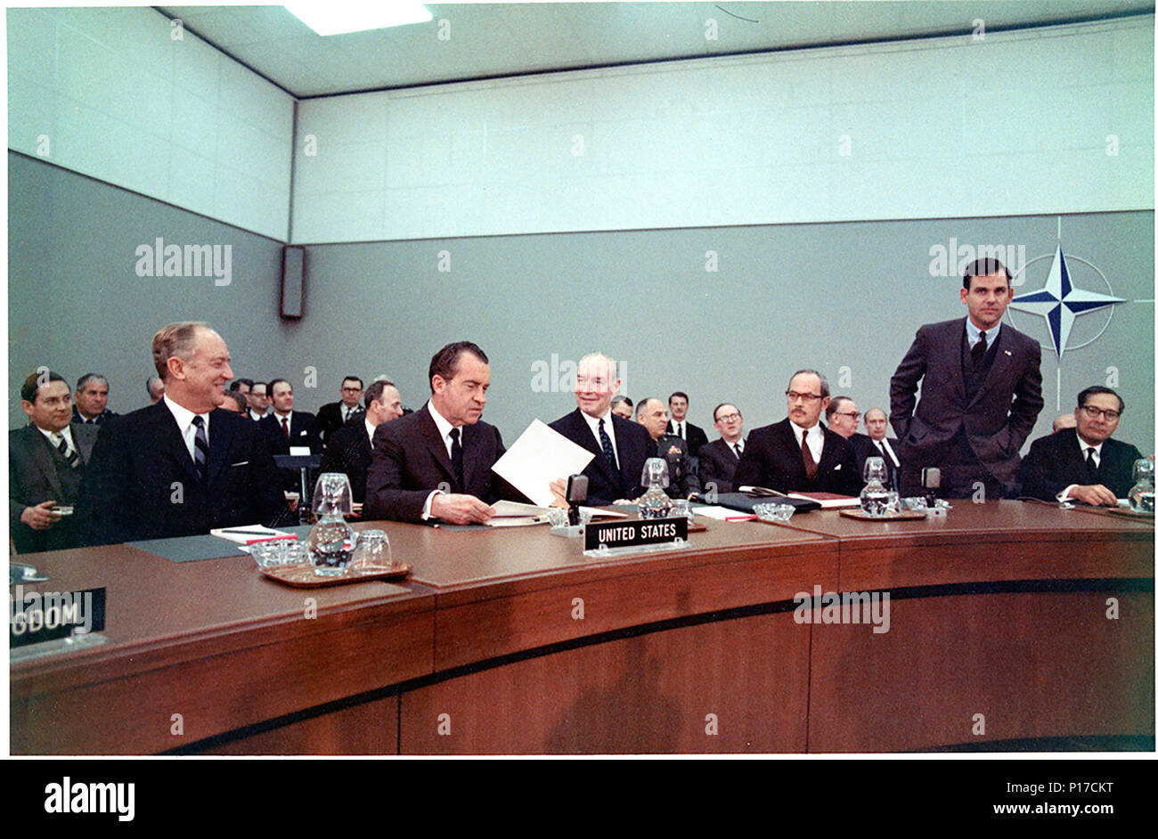 Nixon at NATO headquarters 1969 Stock Photo - Alamy