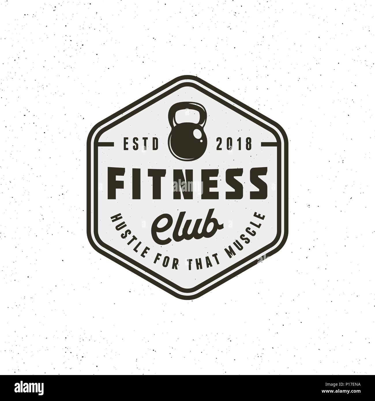 vintage fitness gym logo. retro styled sport emblem. vector ...