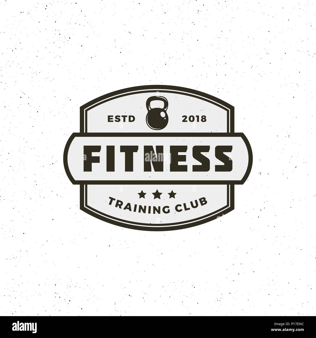 vintage fitness gym logo. retro styled sport emblem. vector ...