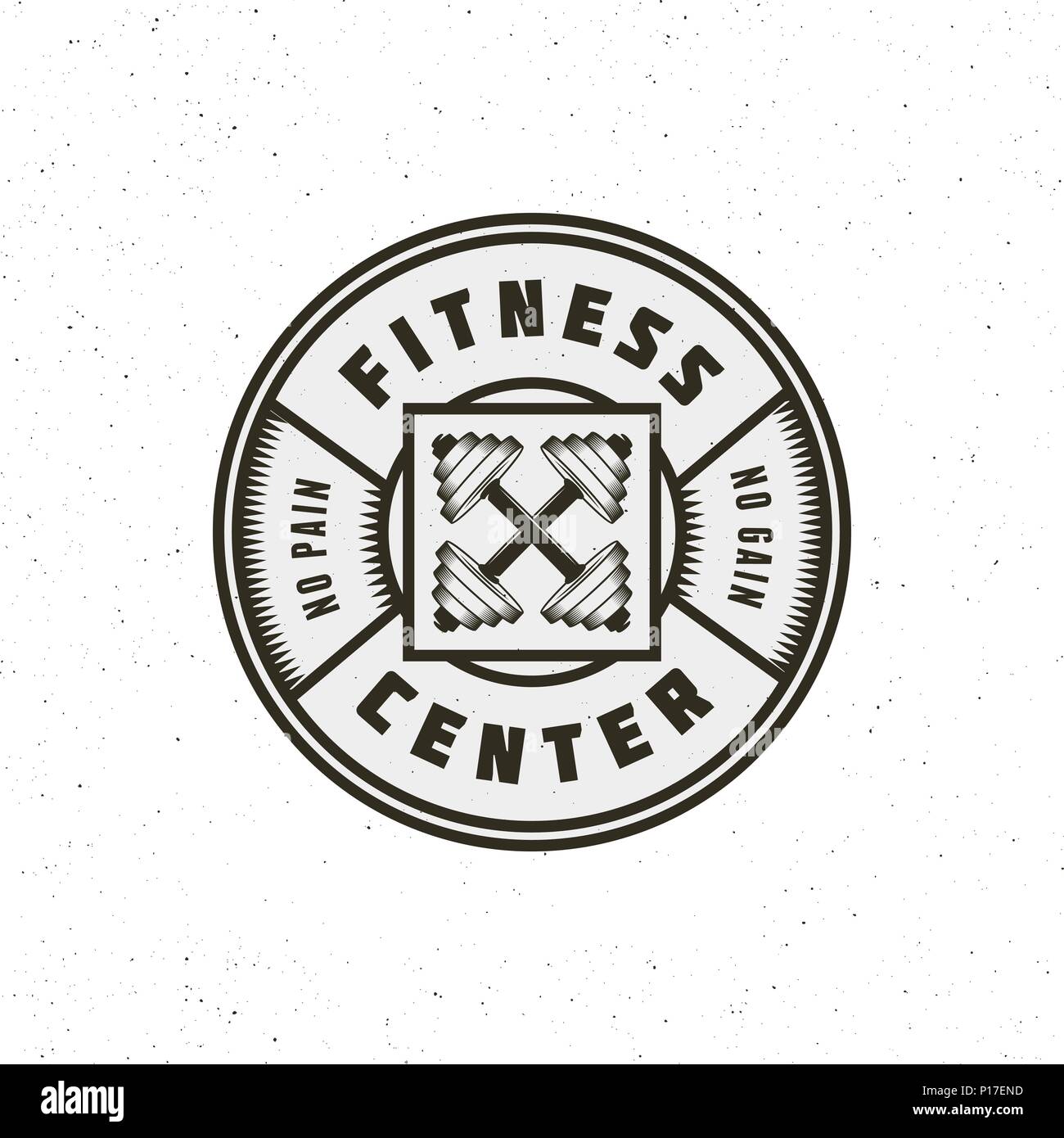 vintage fitness gym logo. retro styled sport emblem. vector ...
