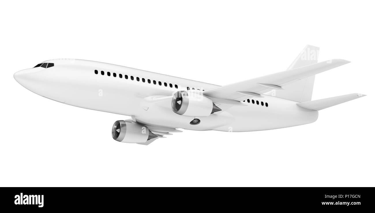 White Airplane Isolated Stock Photo - Alamy