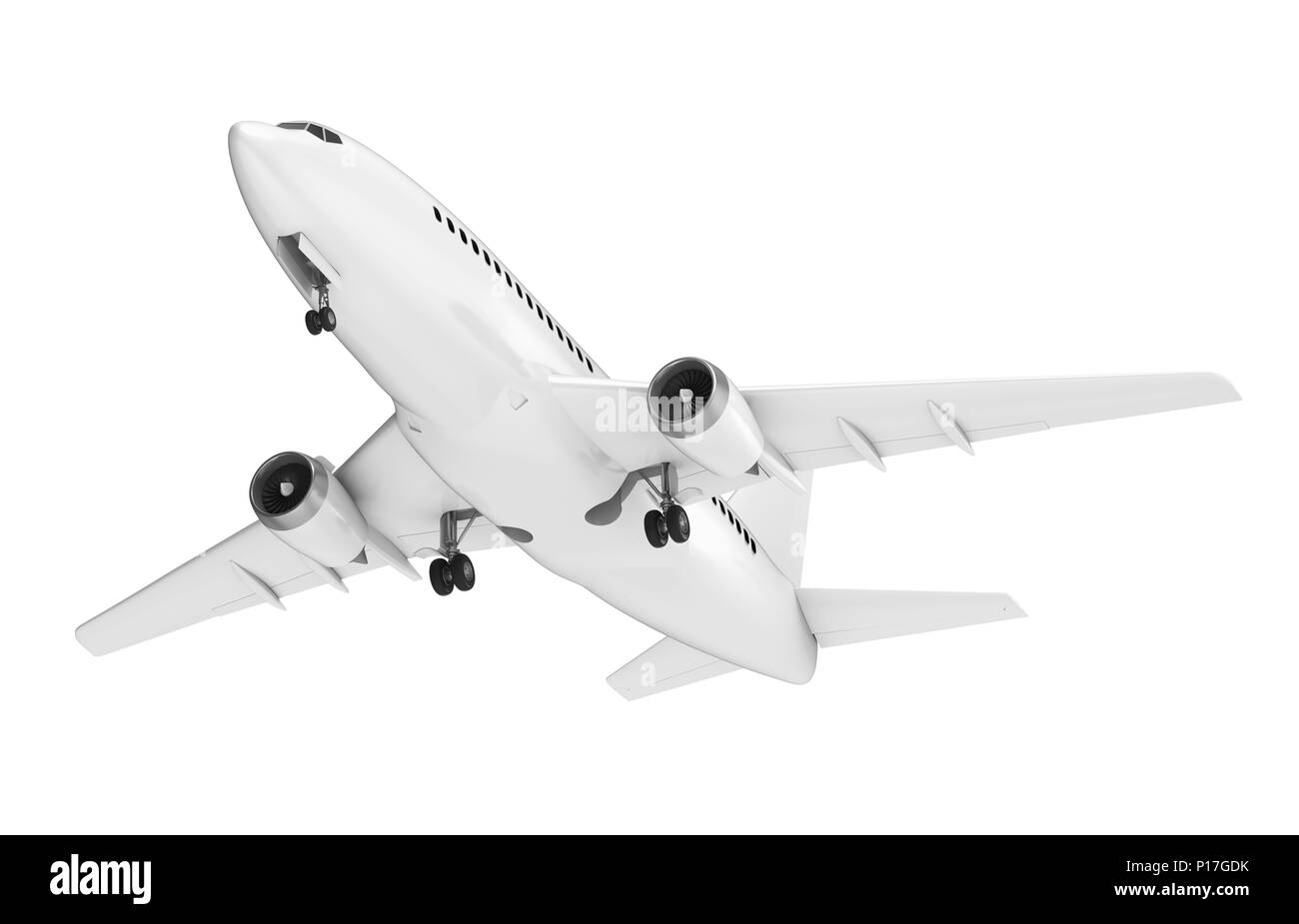 White Airplane Isolated Stock Photo - Alamy