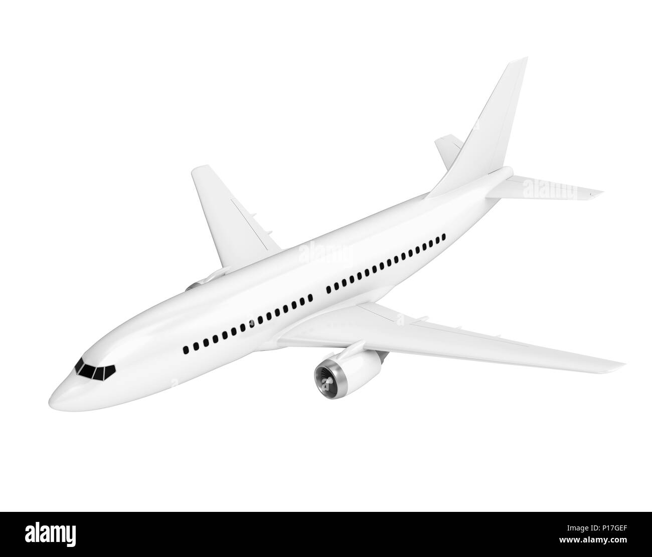 White Airplane Isolated Stock Photo - Alamy