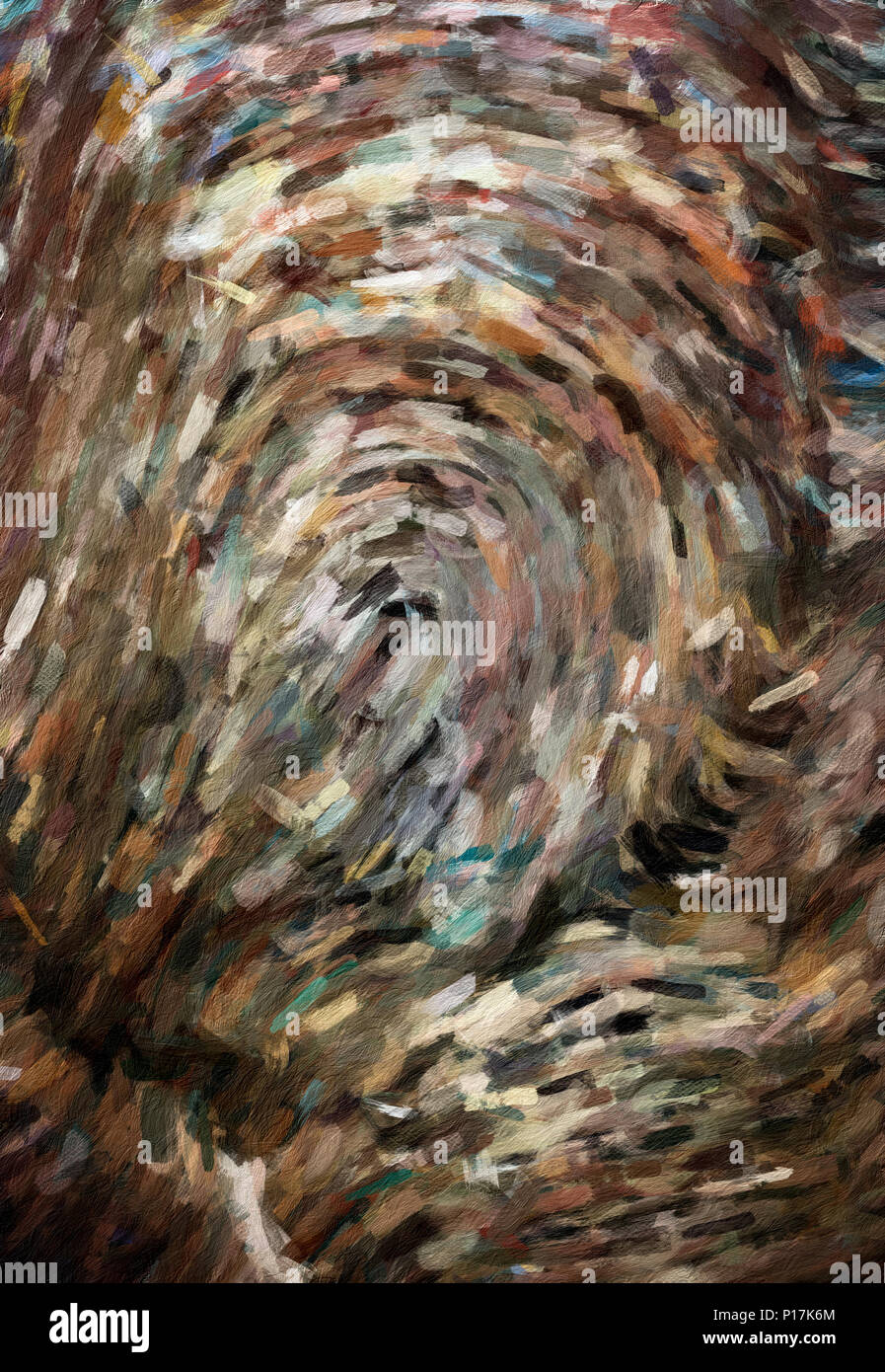 Abstract digital oil painting on canvas full of texture and bright ...