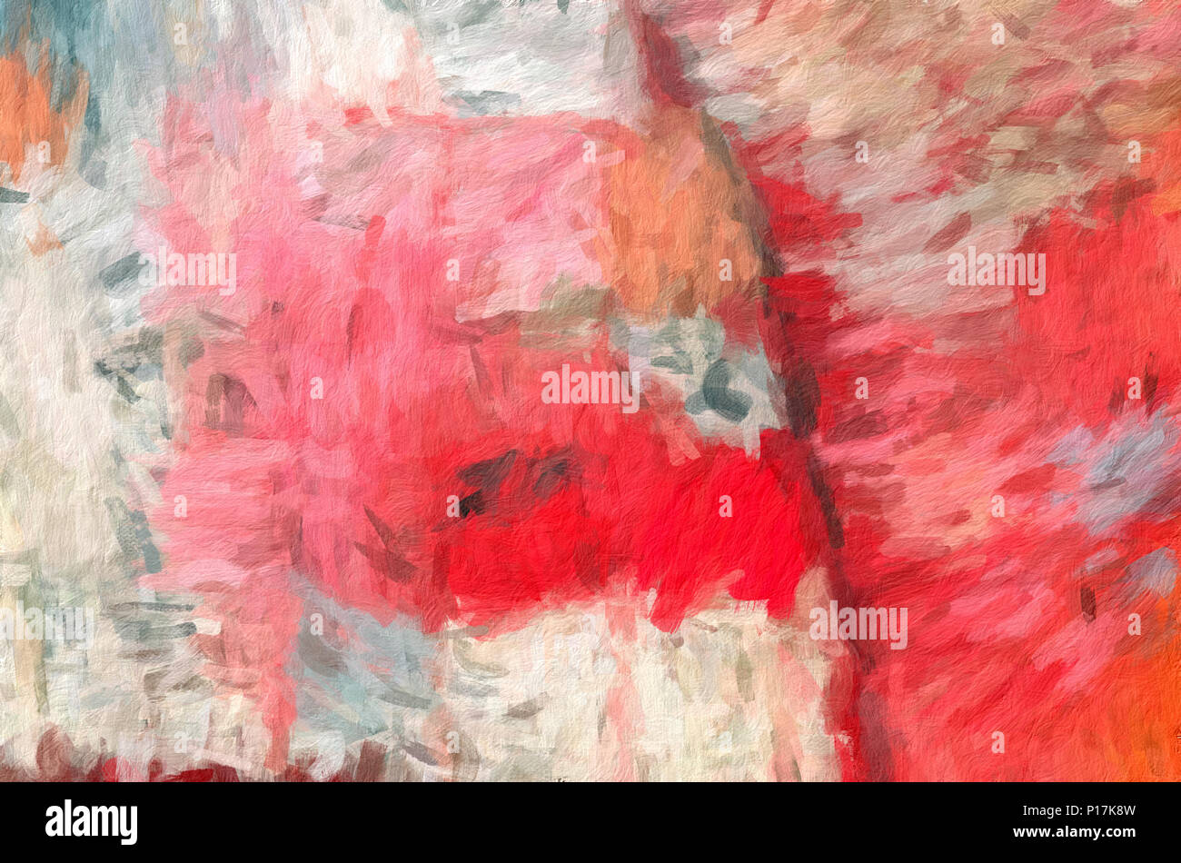Abstract digital oil painting on canvas full of texture and bright ...