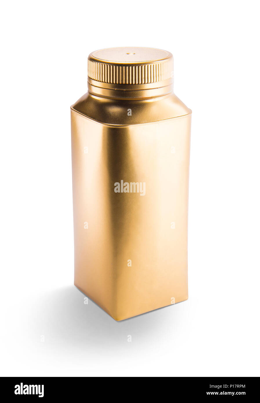Gold plastic bottle Stock Photo - Alamy