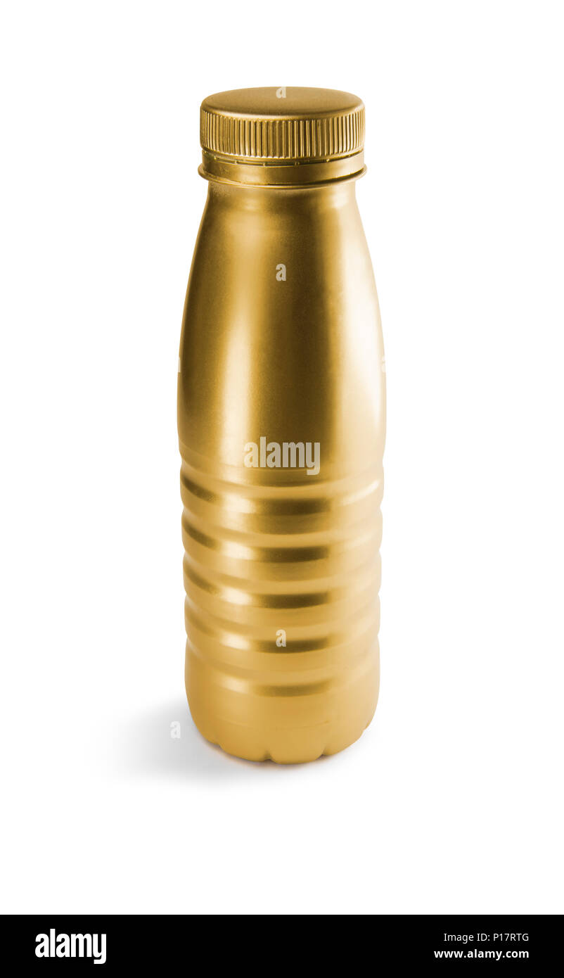 Gold plastic bottle Stock Photo - Alamy