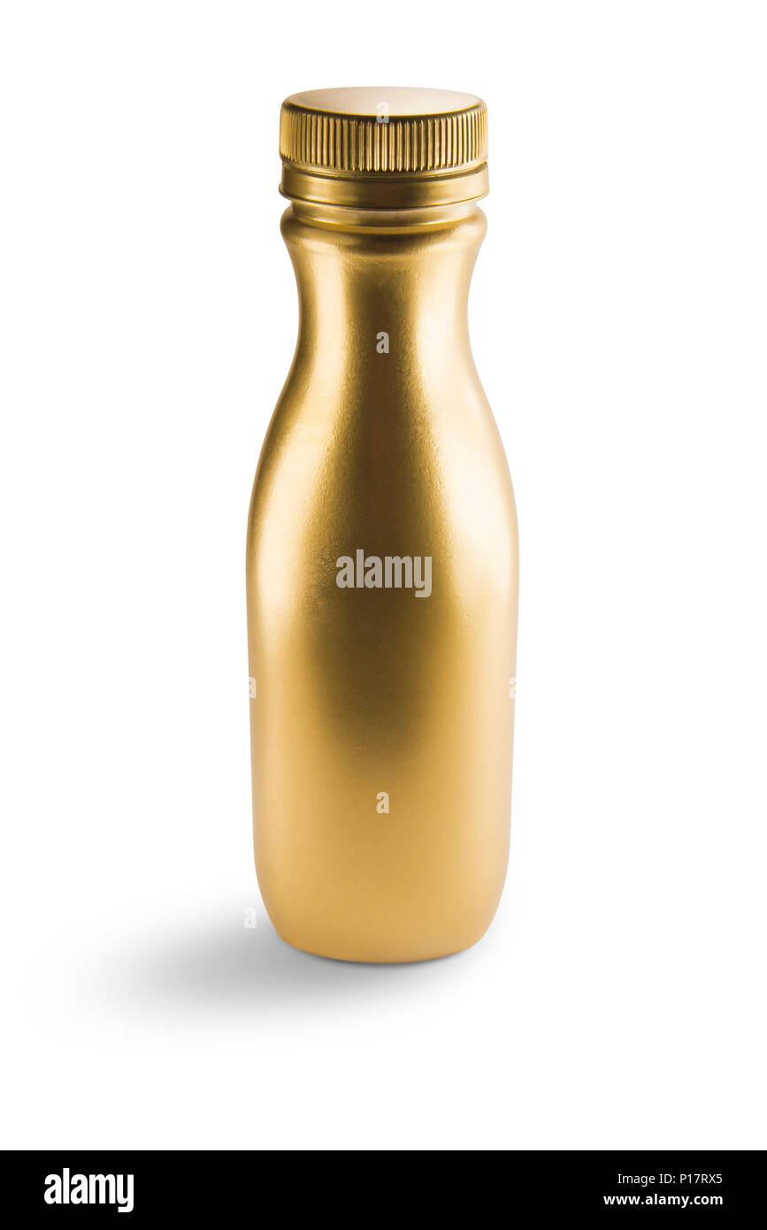 Gold plastic bottle Stock Photo - Alamy