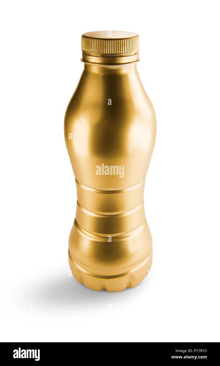 Gold plastic bottle Stock Photo - Alamy