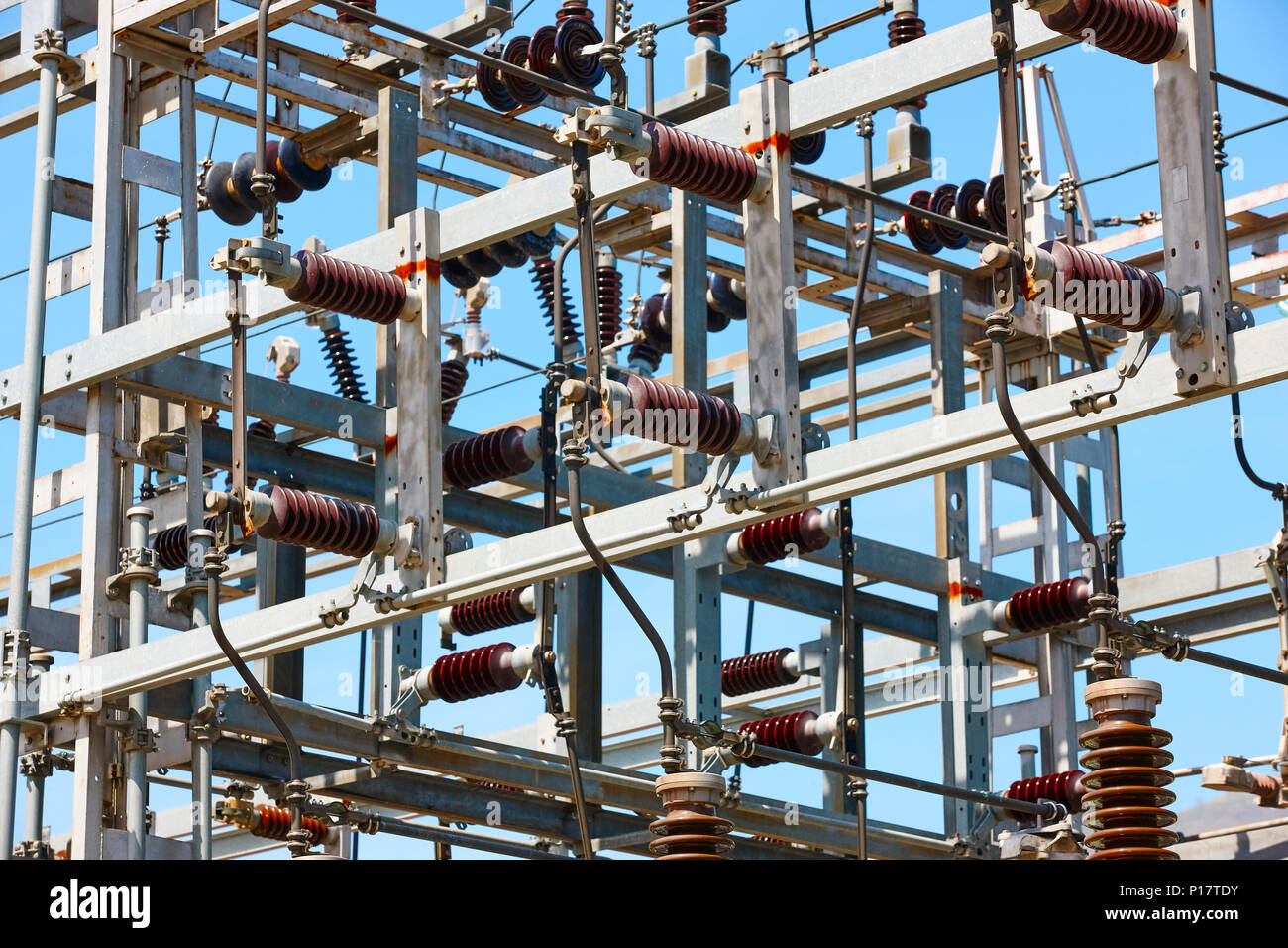 Power station structure detail. Energy plant. Electrical production ...