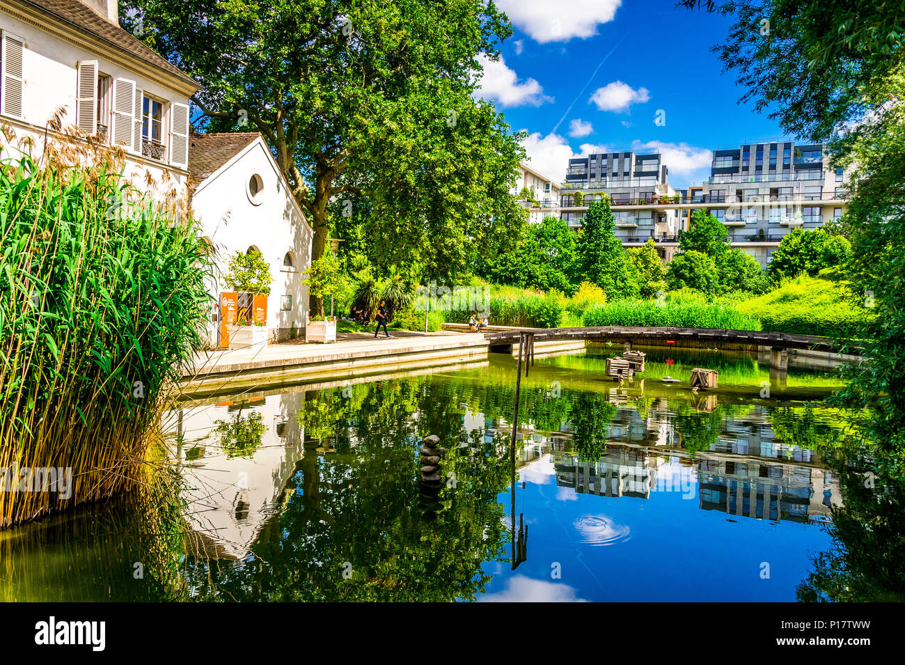 Parc de Bercy is a large and varied park in Paris, France Stock Photo ...