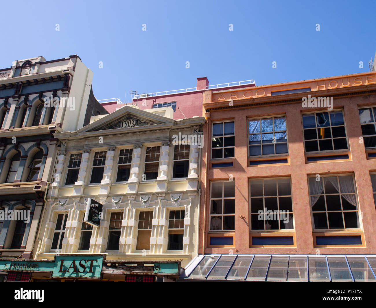 Buildings With Lots Of Windows In Wellington Stock Photo - Alamy