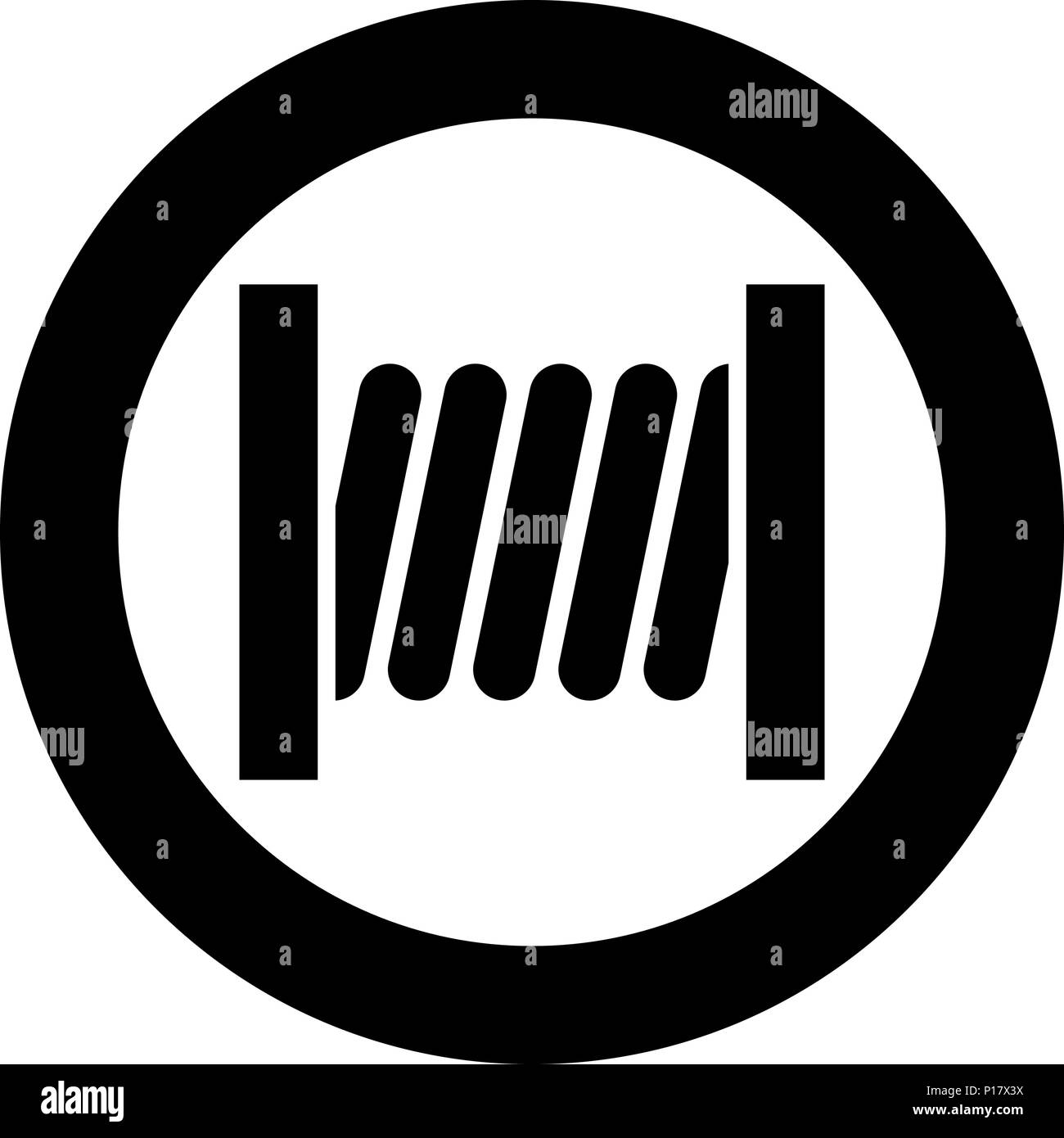 Coil with wire icon black color in circle round vector I Stock Vector ...