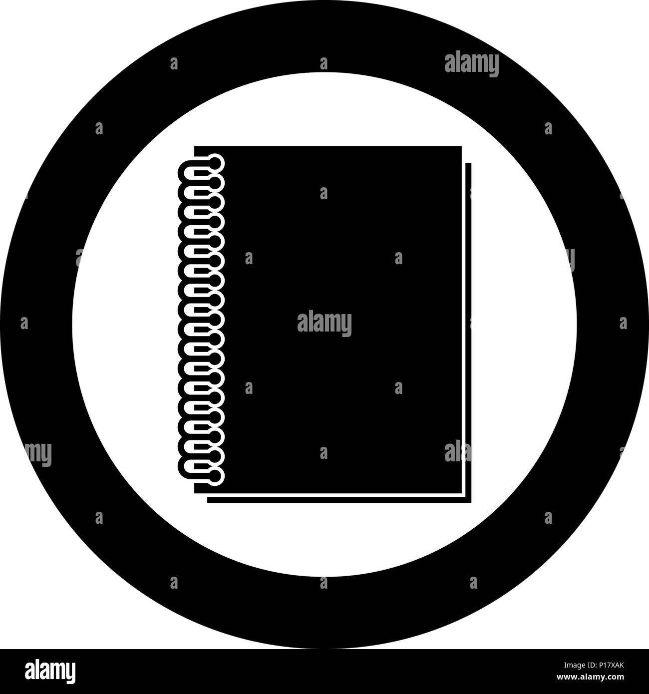 Notebook with spring icon black color in circle round vector I Stock ...