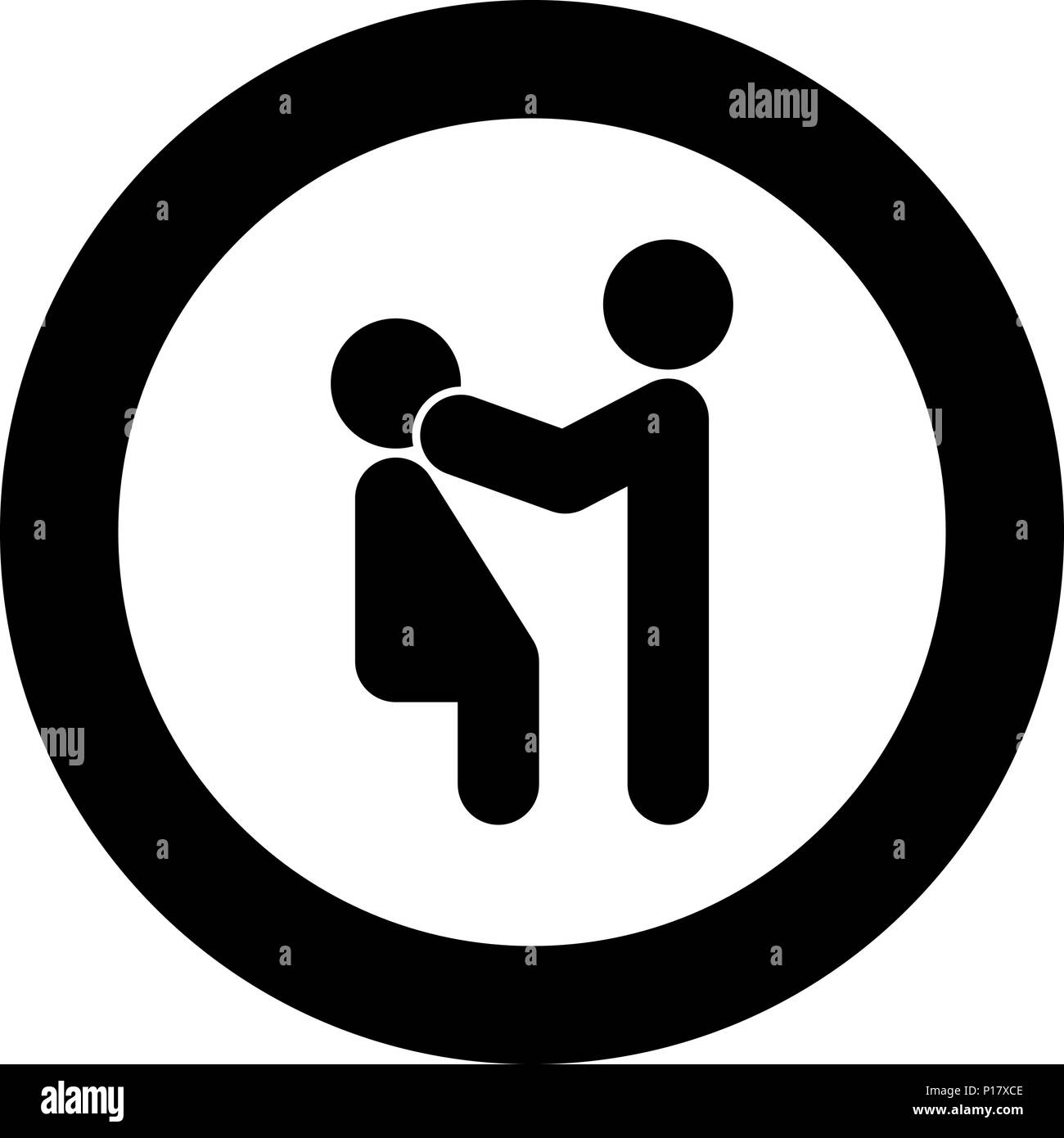 Doctor examines patient icon black color in circle round vector I Stock ...