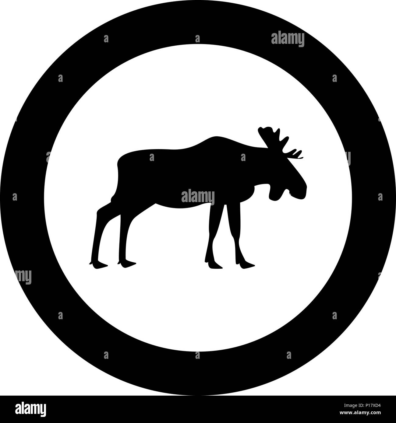 Moose elt icon black color in circle round vector I Stock Vector Image ...