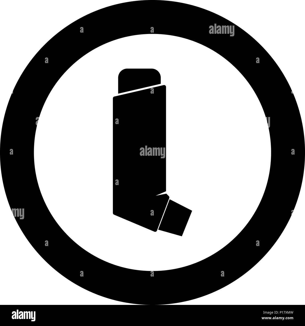 Manual inhaler icon black color in circle round vector I Stock Vector ...