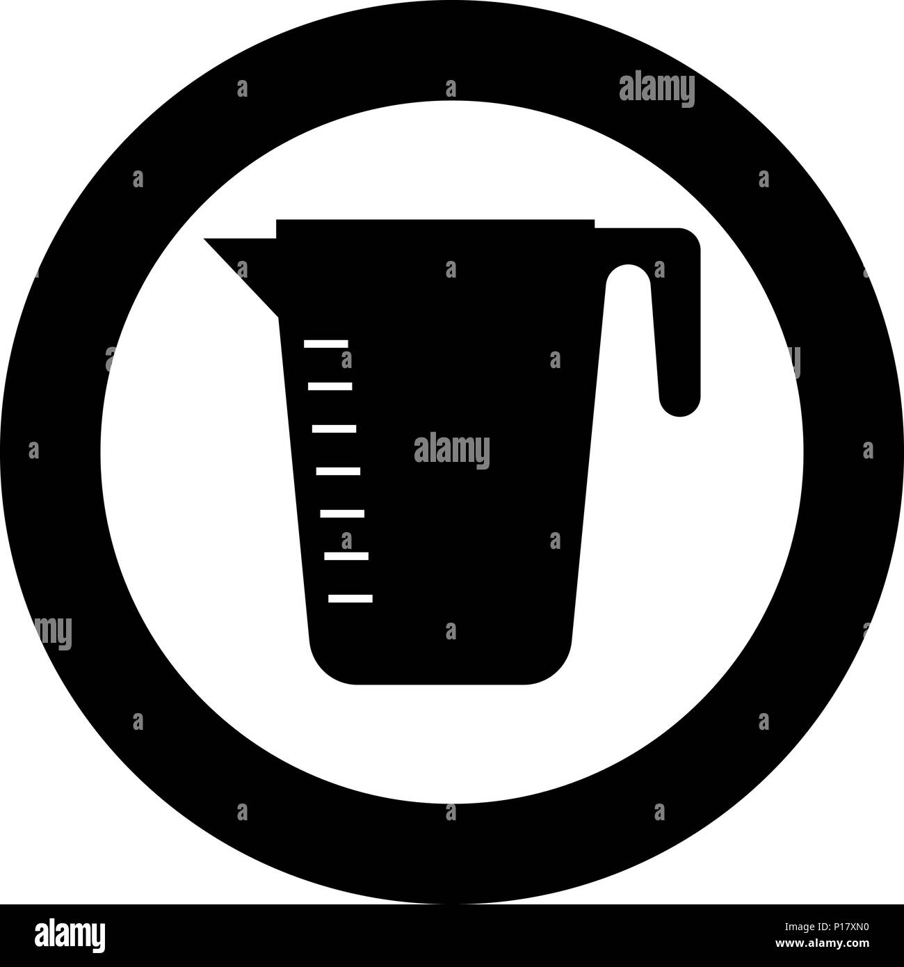 Measuring capacity cup icon black color in circle round vector I Stock ...