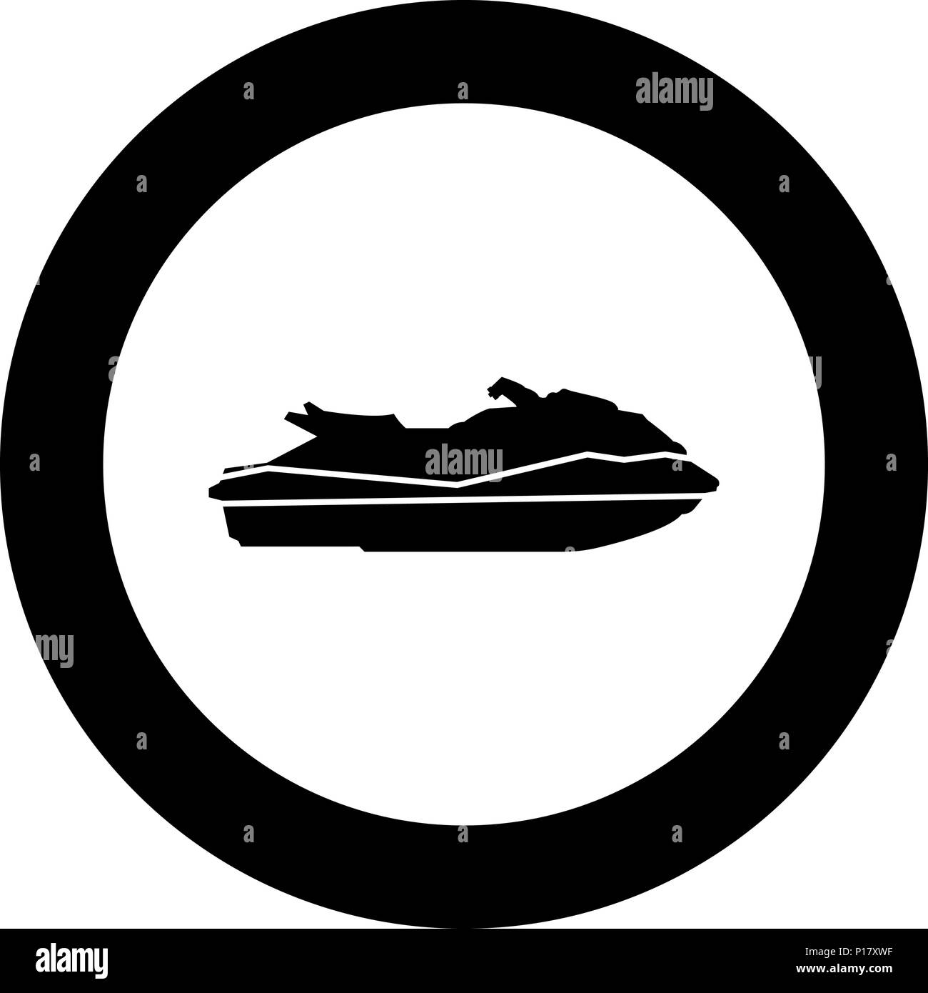 Waverunner icon black color in circle round vector I Stock Vector Image ...