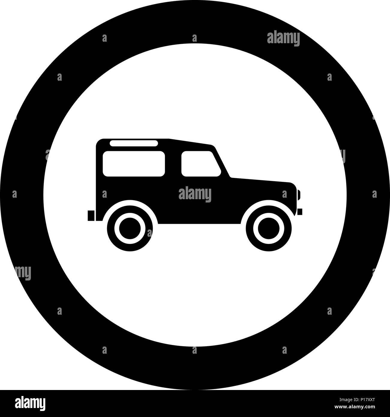 Off road vehicle icon black color in circle round vector I Stock Vector ...