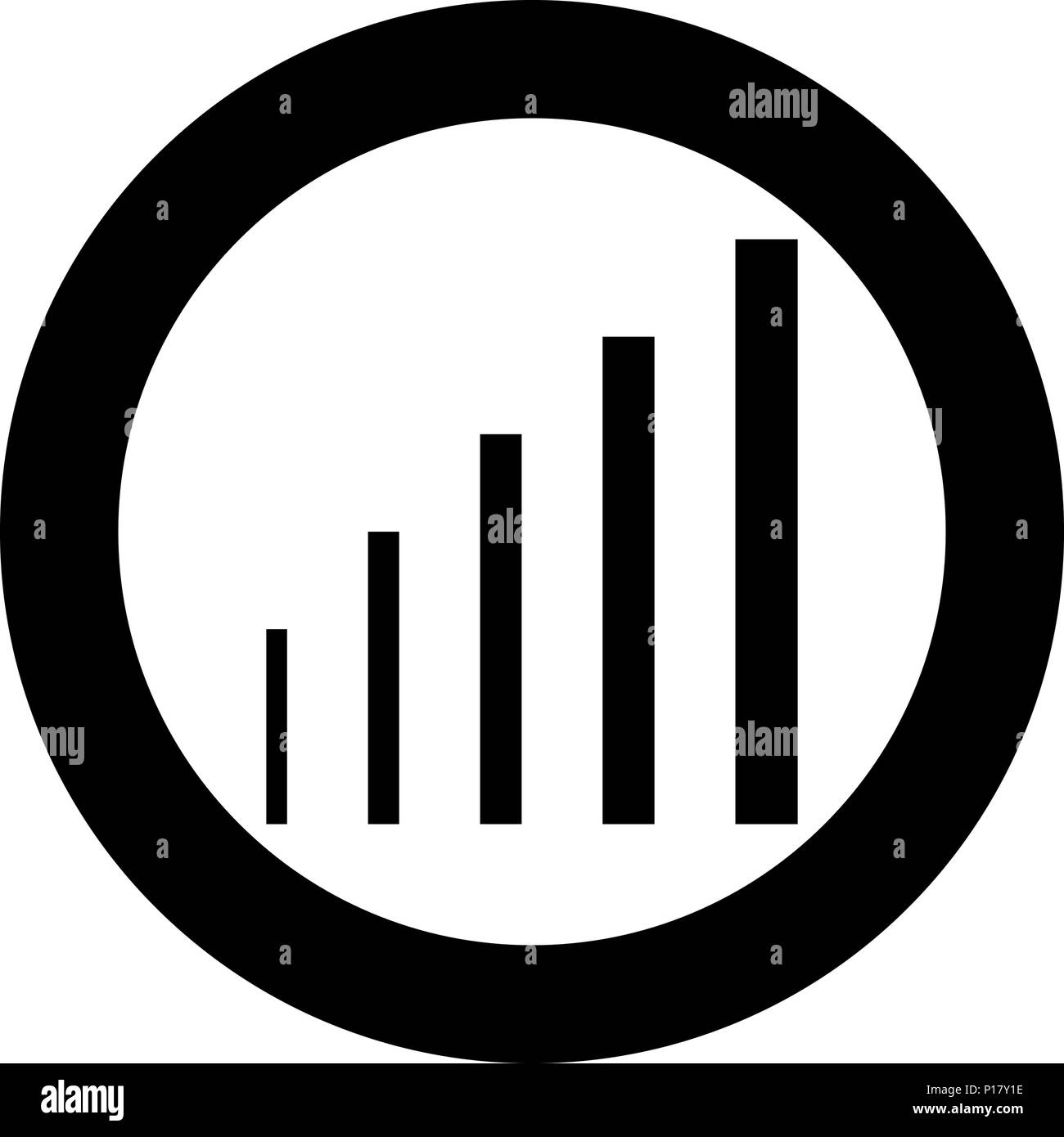 Growth chart icon black color in circle round vector I Stock Vector ...