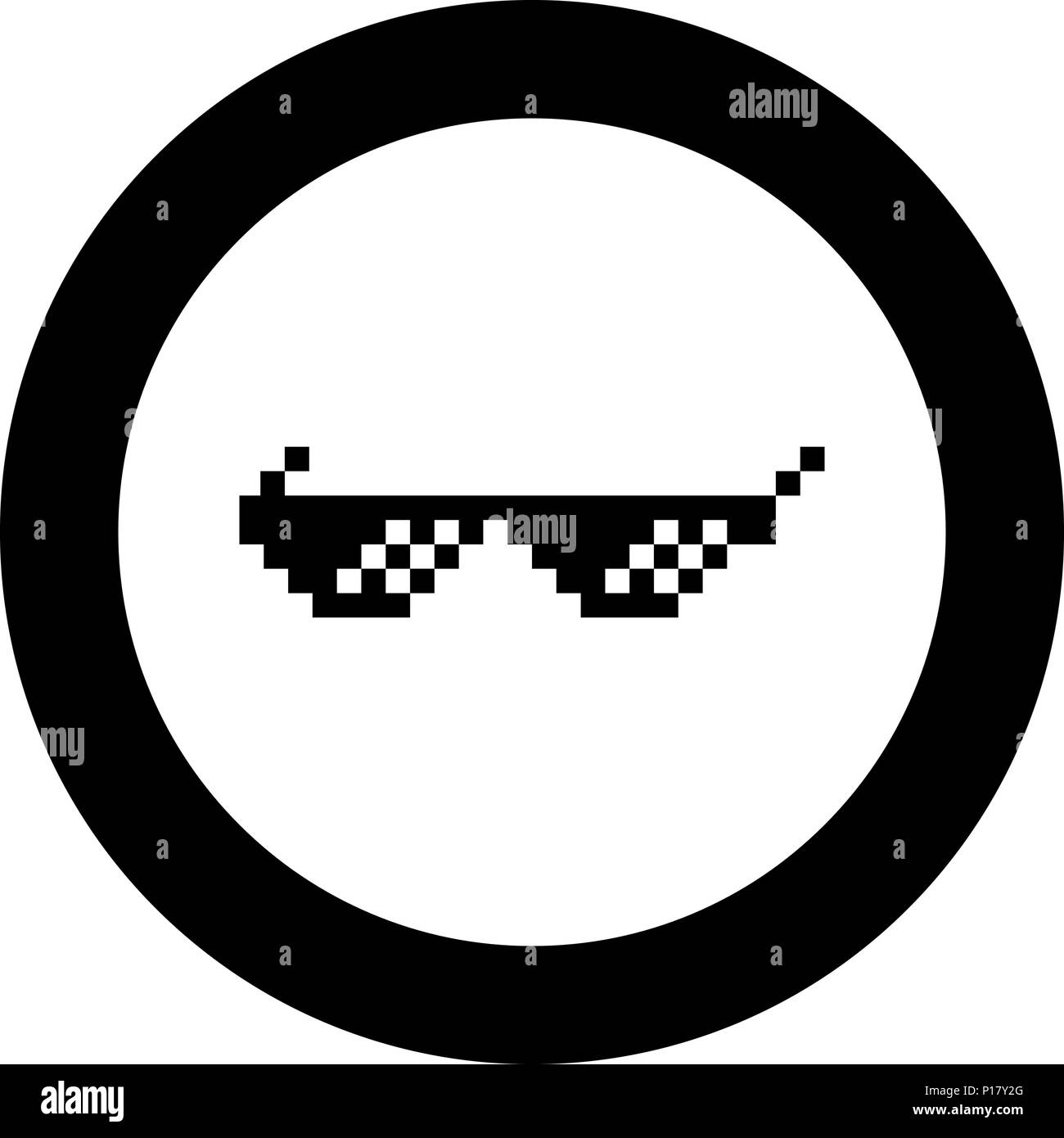 Funky glasses pixel style Black and White Stock Photos & Images - Alamy