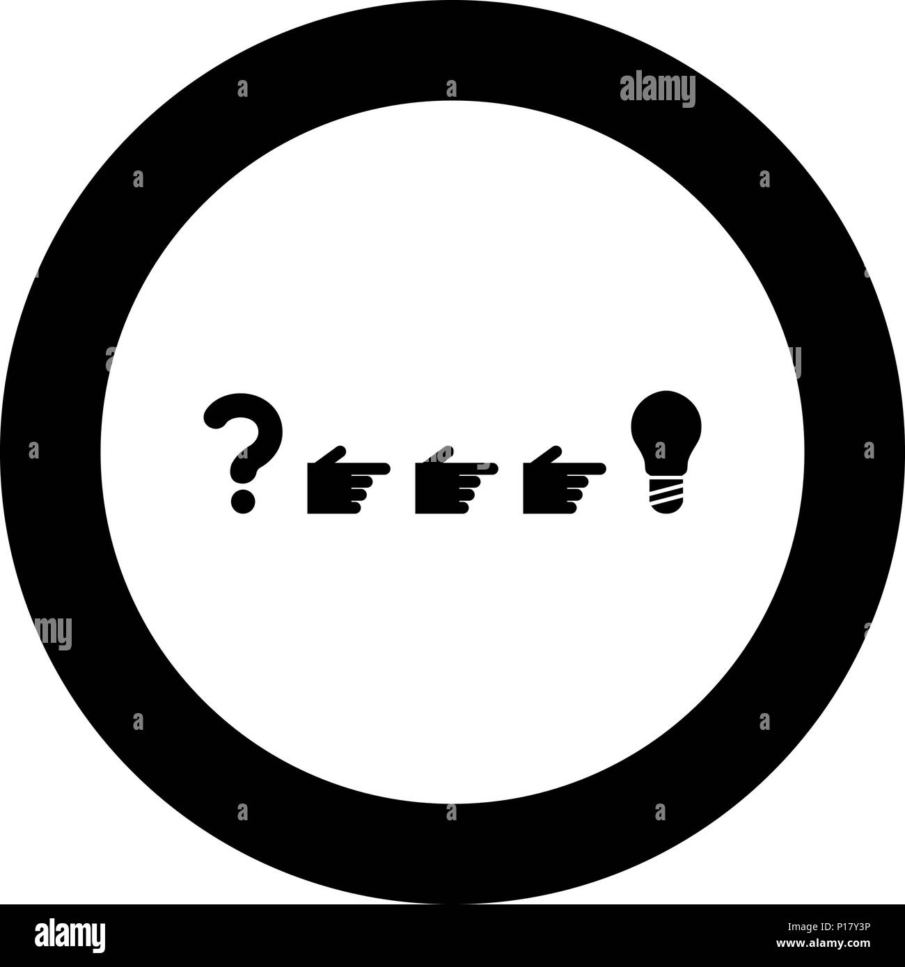 Problem solution concept icon black color in circle round vector I ...