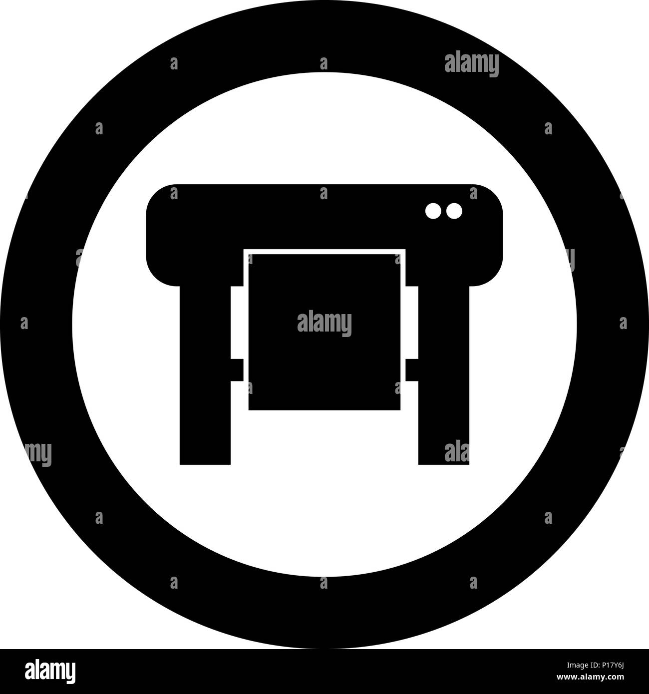 Plotter icon black color in circle round vector I Stock Vector Image ...