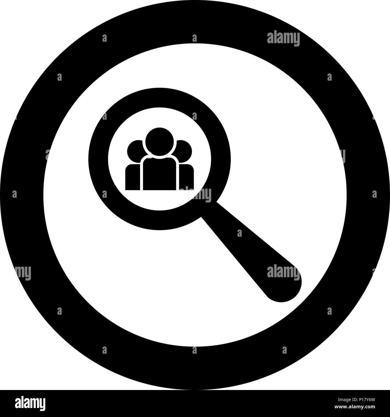 People search icon black color in circle round vector I Stock Vector ...