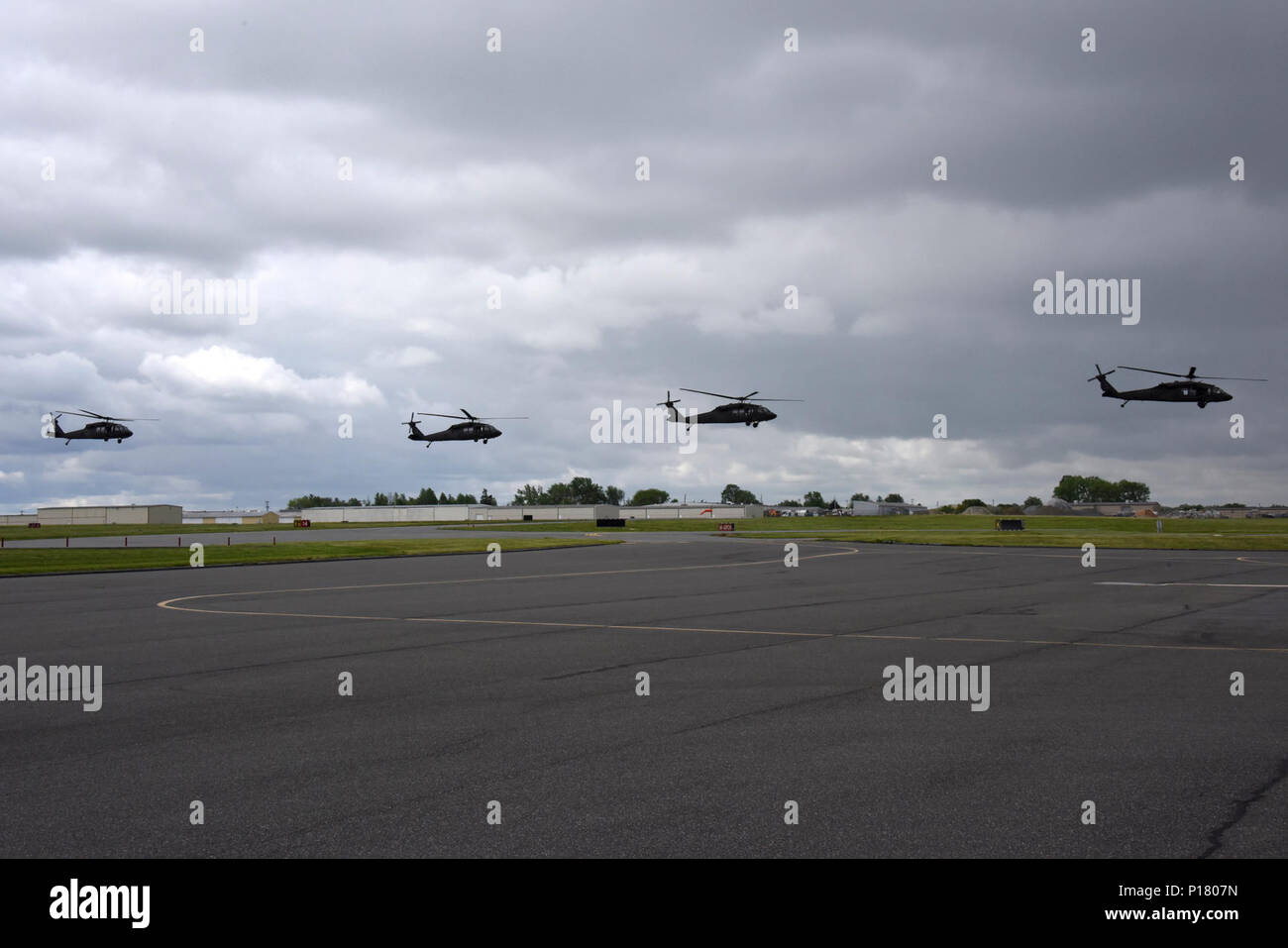 ARMY AVIATION SUPPORT FACILITY, Del.- A four-ship formation of ...