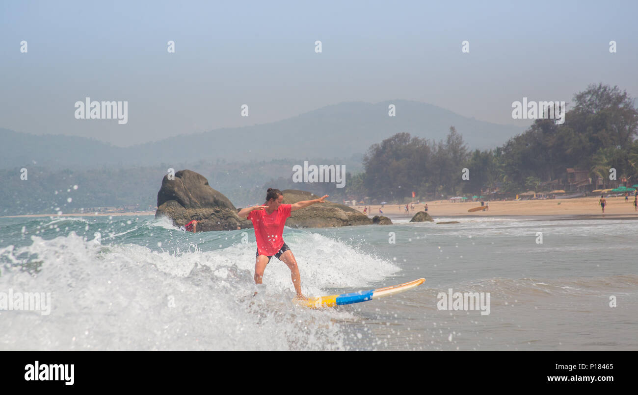 Children surfing waves blue hi-res stock photography and images - Alamy