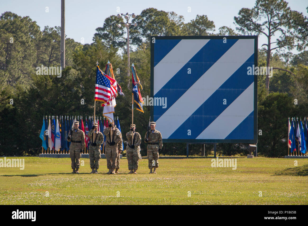 The color guard stands at attention during the 3rd Infantry Division ...