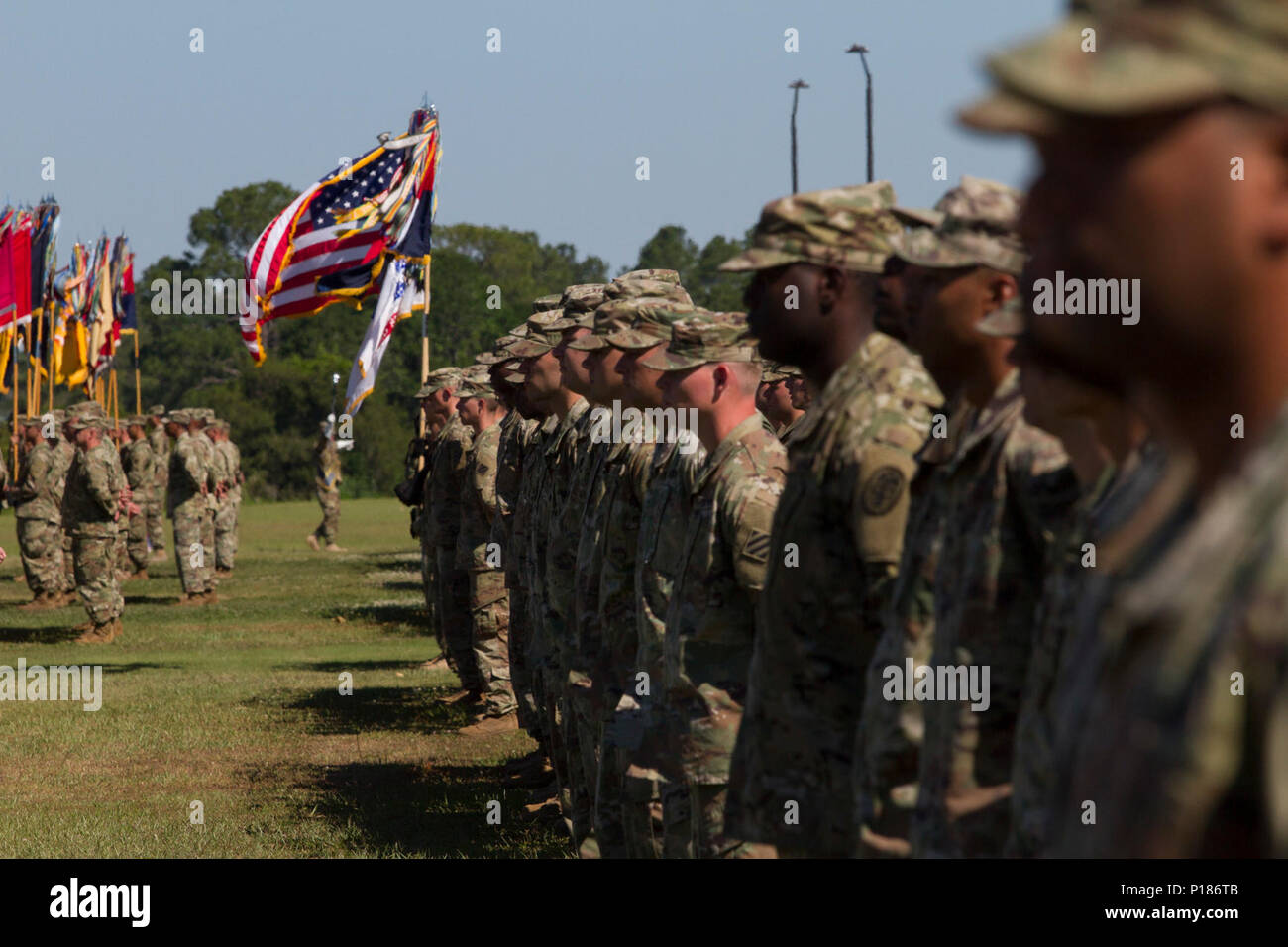 3rd Infantry Division Soldiers stand at parade rest during, May 8, 2017 ...