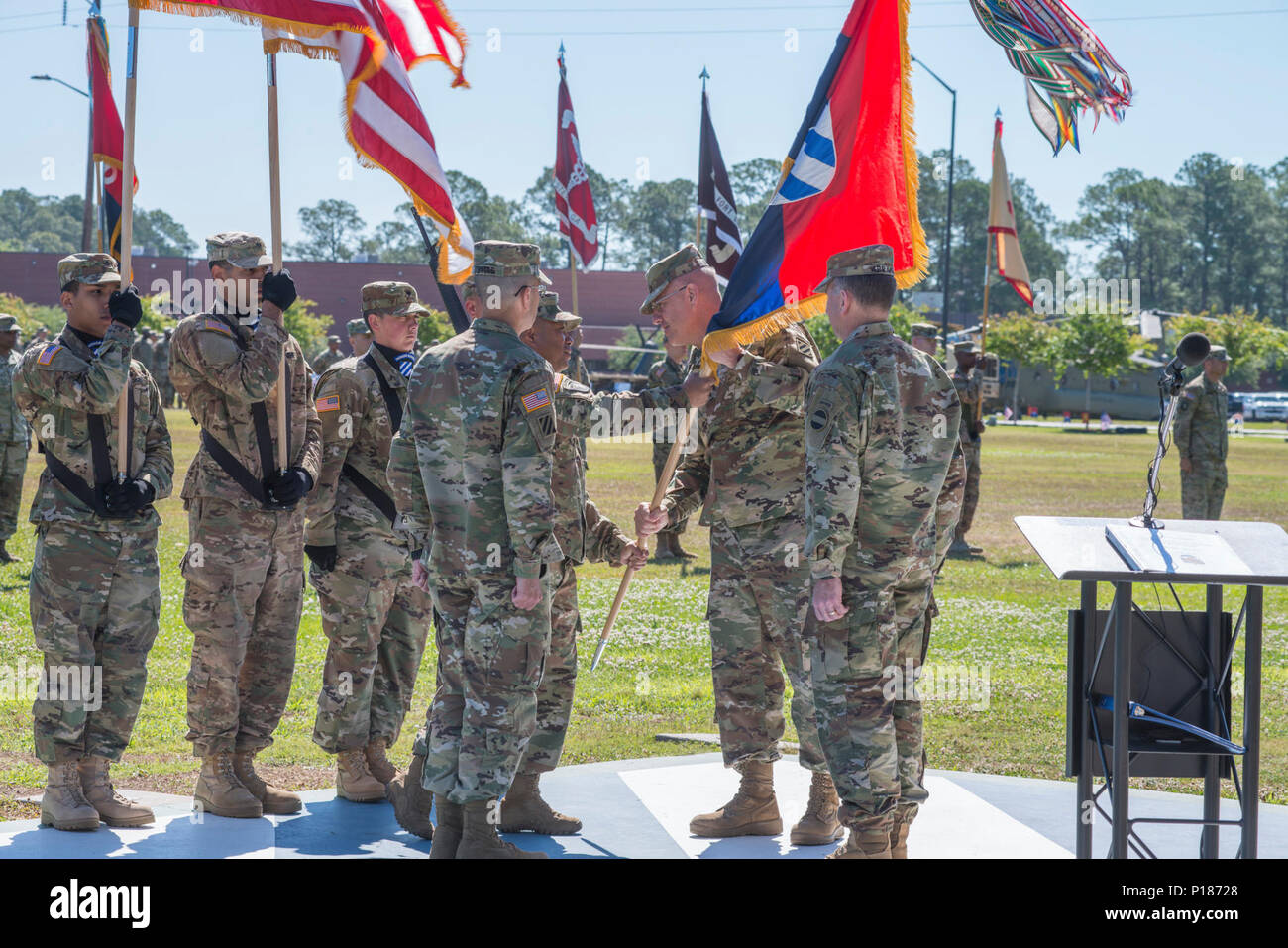 Command Sgt. Maj. Walter Tagalicud, left, 3rd Infantry Division command ...